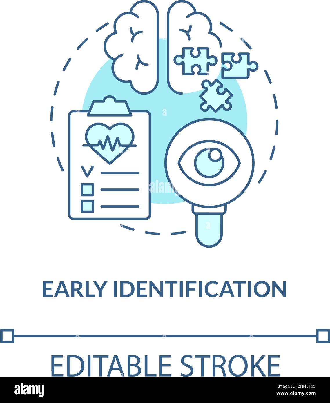 Early identification turquoise concept icon Stock Vector Image & Art ...