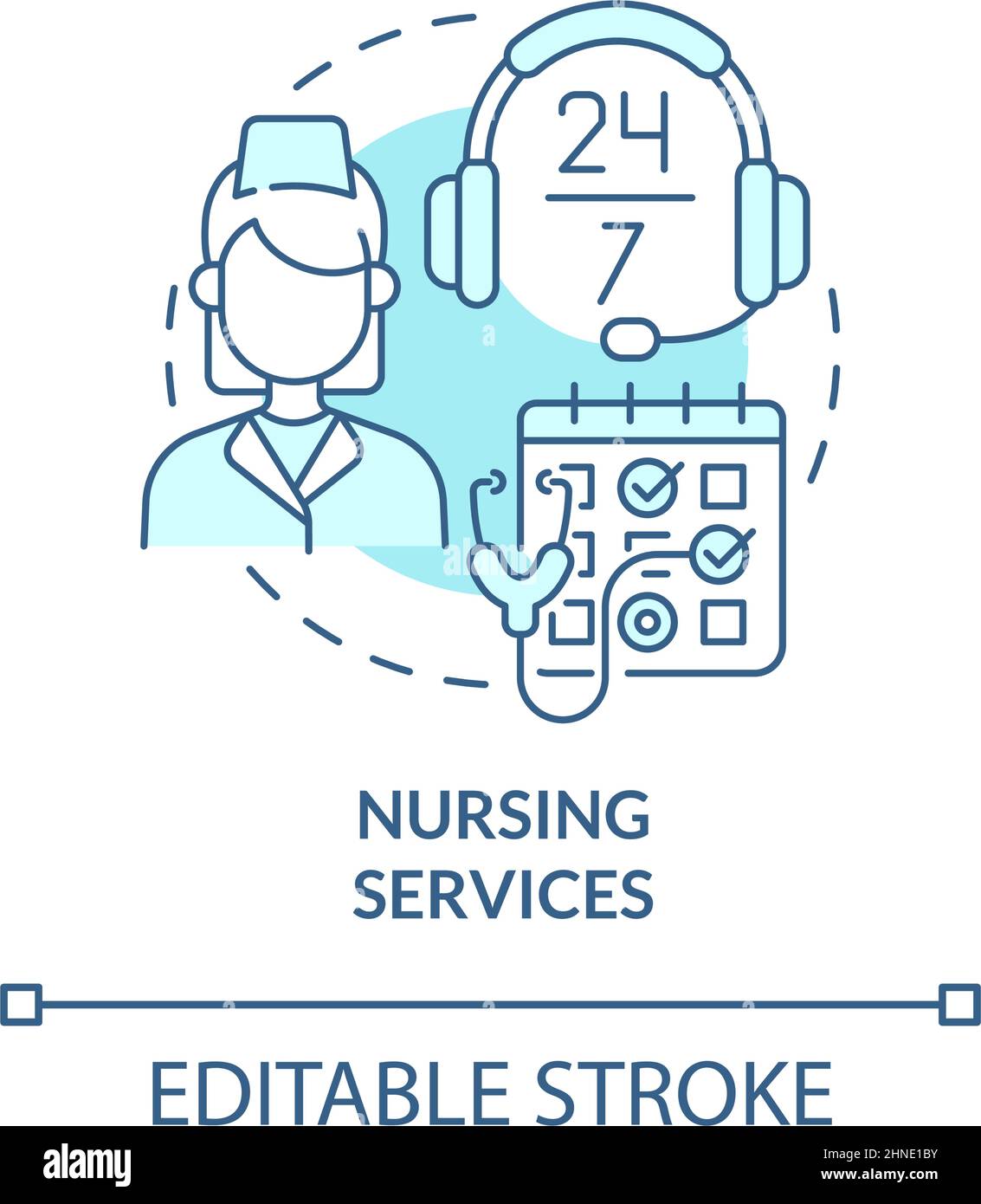 Nursing services turquoise concept icon Stock Vector Image & Art - Alamy