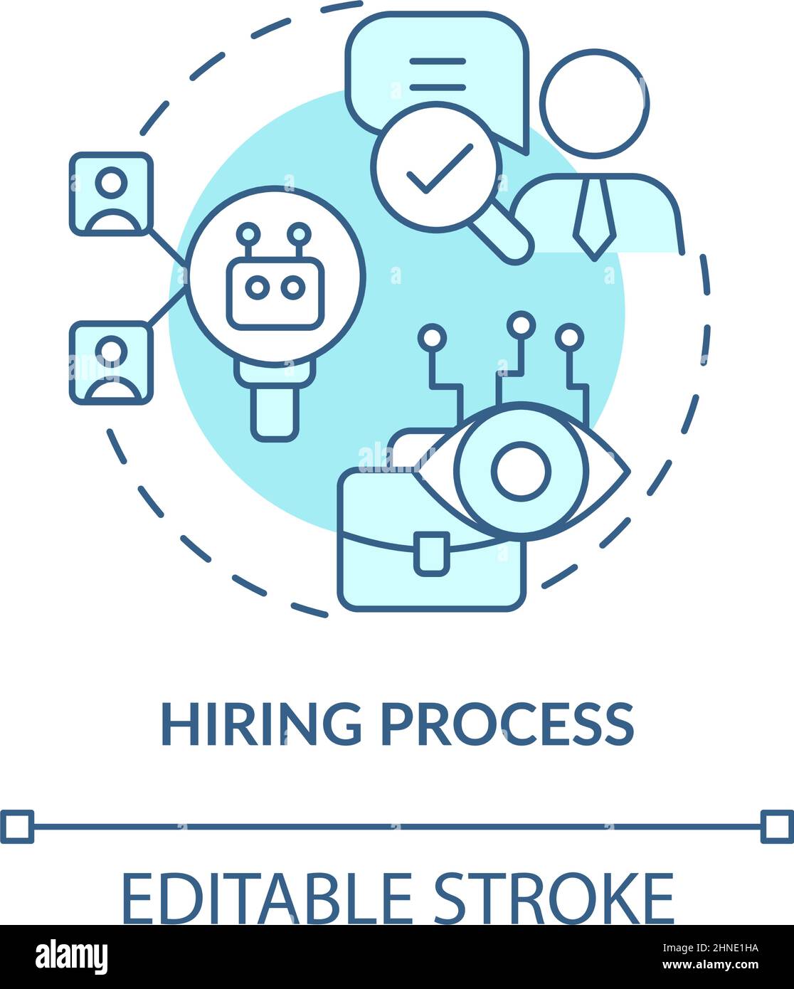 Hiring process turquoise concept icon Stock Vector Image & Art - Alamy