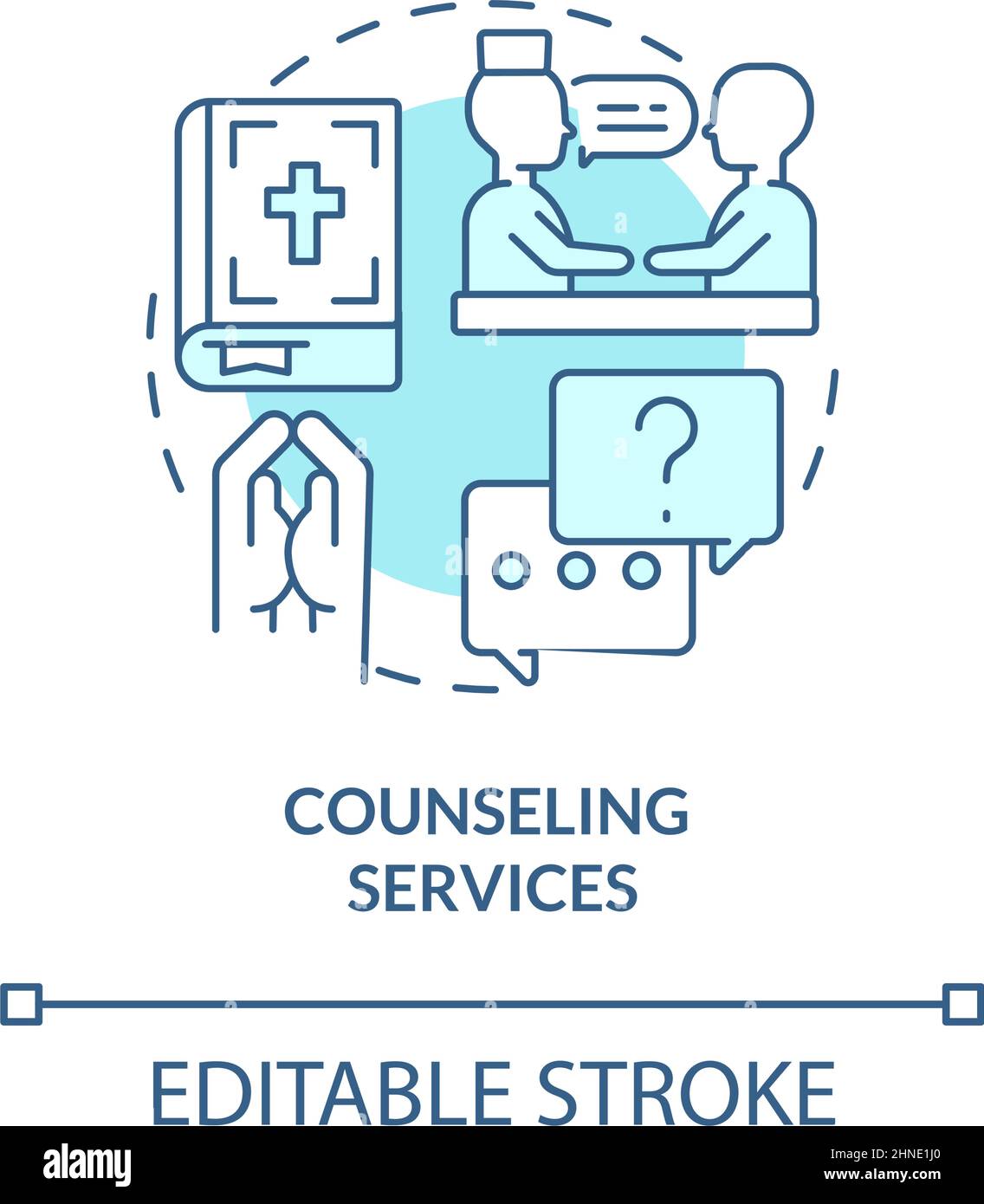 Counseling services turquoise concept icon Stock Vector Image & Art - Alamy