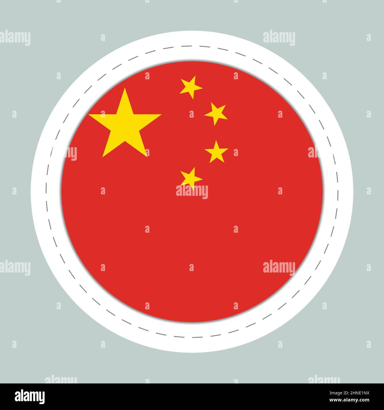 Sticker ball with flag of China. Round sphere, template icon. Chinese ...