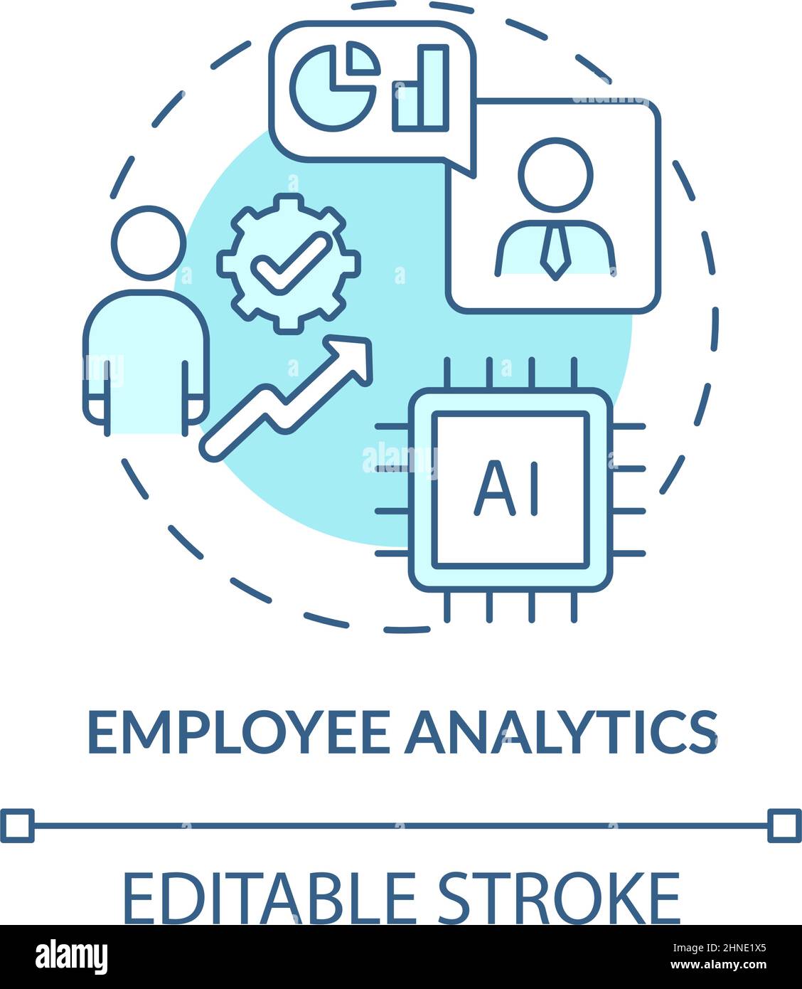 Employee analytics turquoise concept icon Stock Vector Image & Art - Alamy