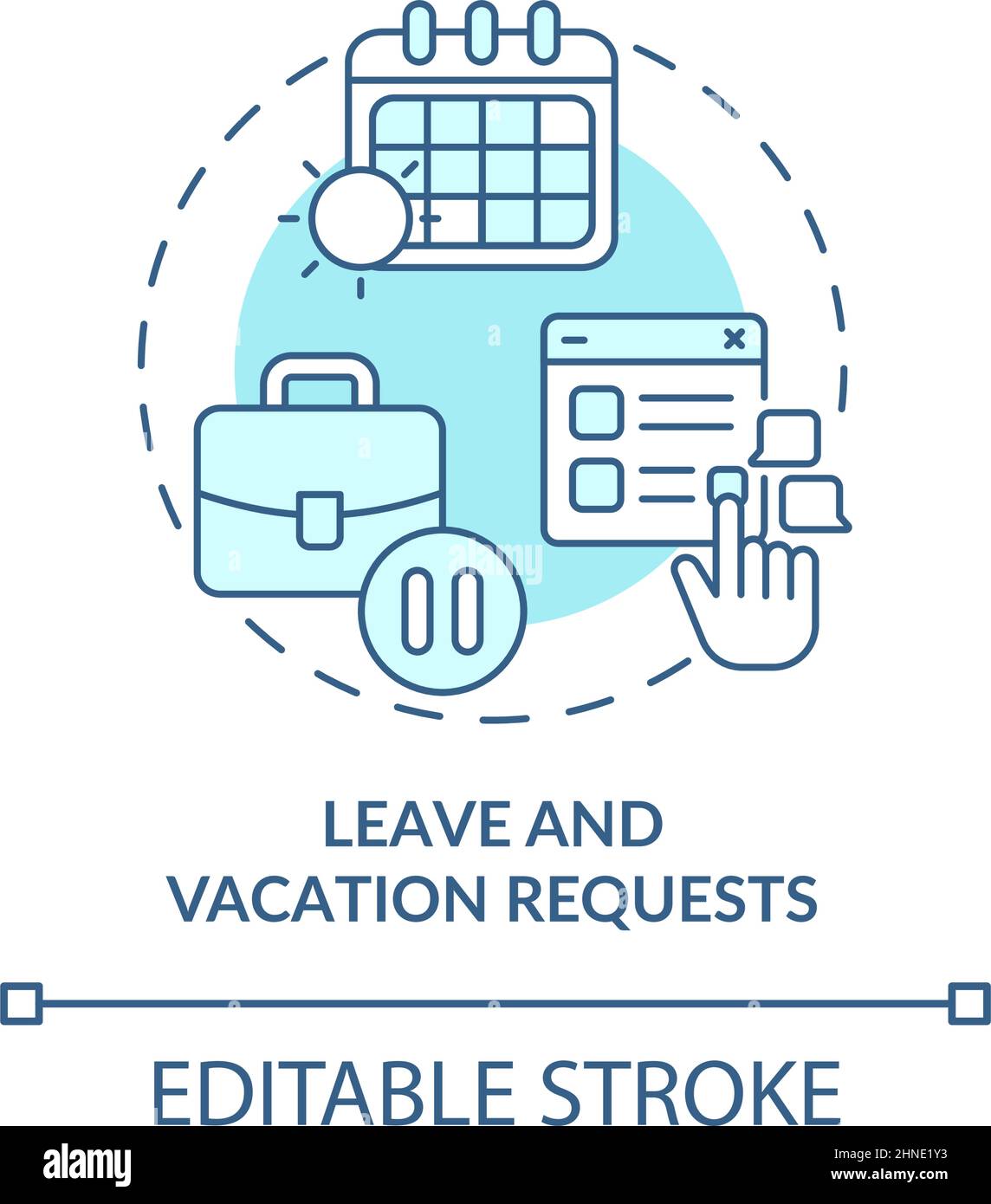 Leave and vacation requests turquoise concept icon Stock Vector Image ...