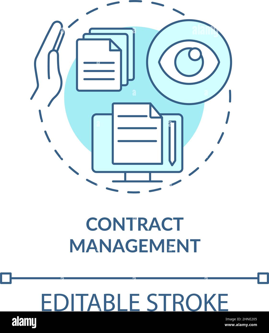 Contract management turquoise concept icon Stock Vector Image & Art - Alamy