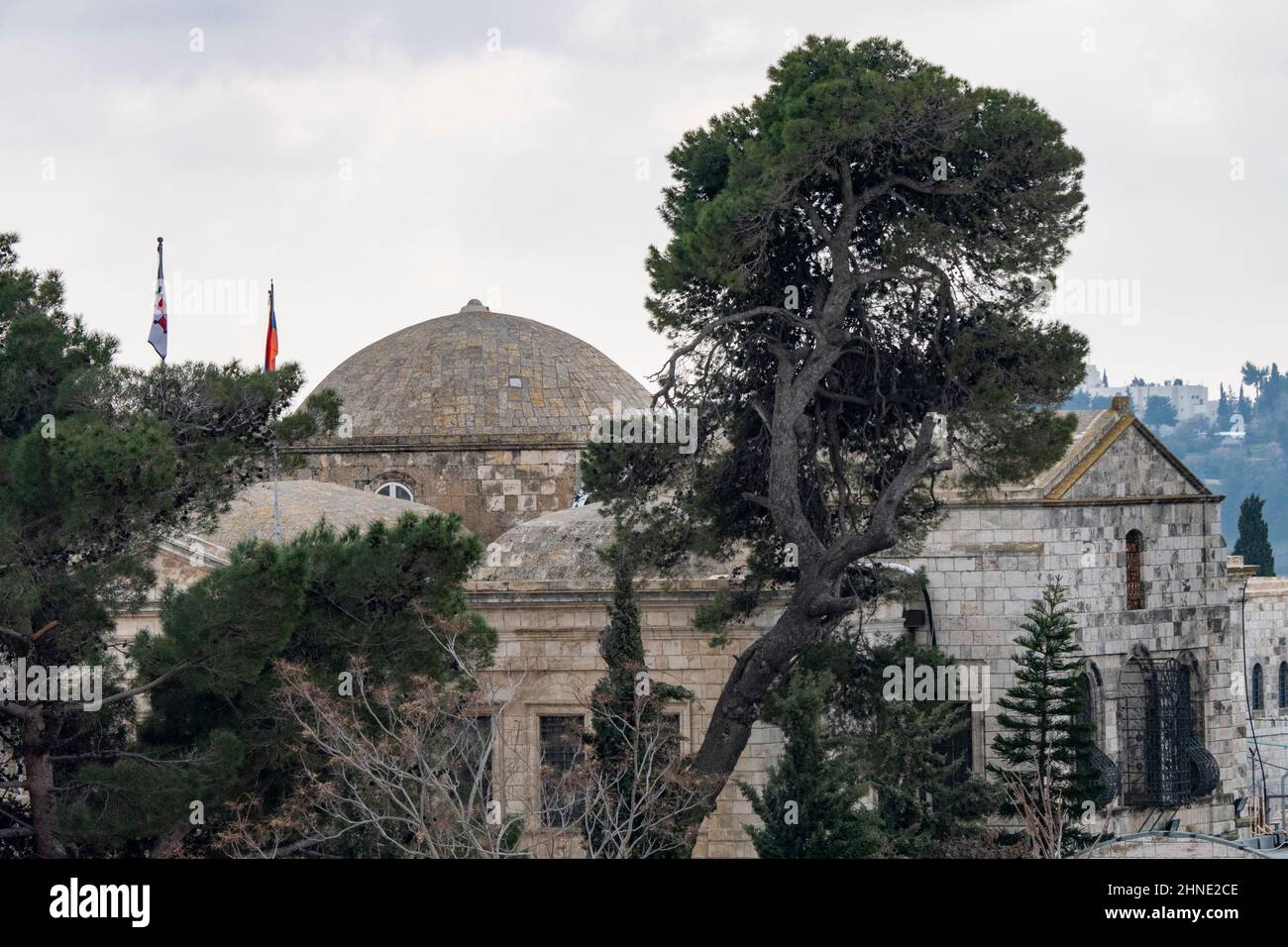 View of Deir Al Zeitoun, Church of the Holy Archangels and the Armenian ...