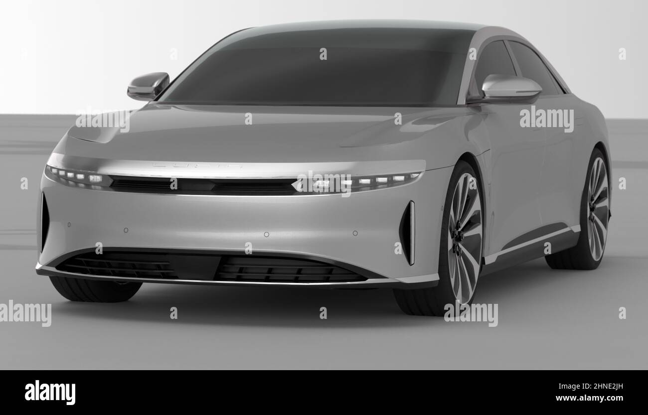 Lucid Air on grey background Stock Photo - Alamy