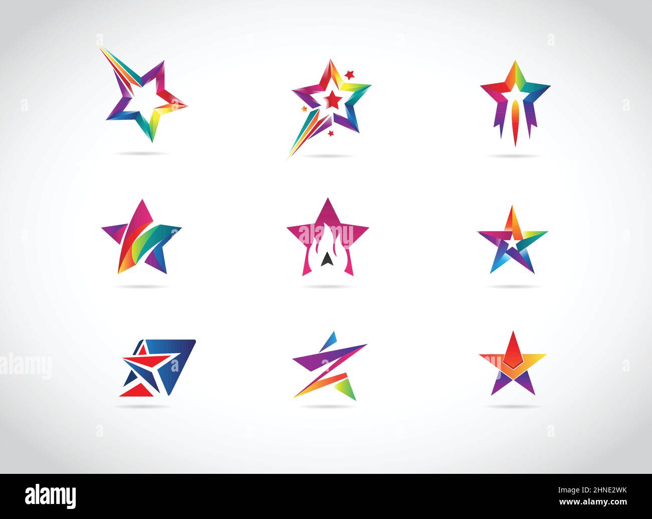 Colorful Blue Star Business Logo Design Symbol Collection Stock Vector ...