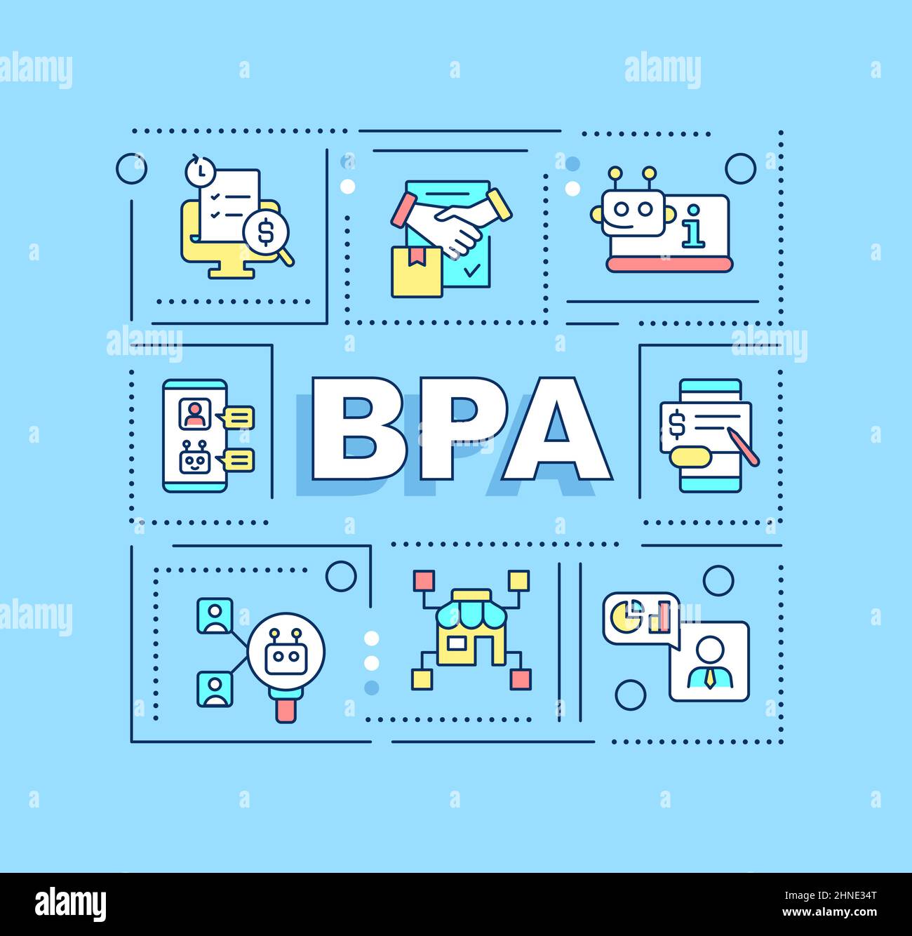 Business process automation word concepts blue banner Stock Vector ...