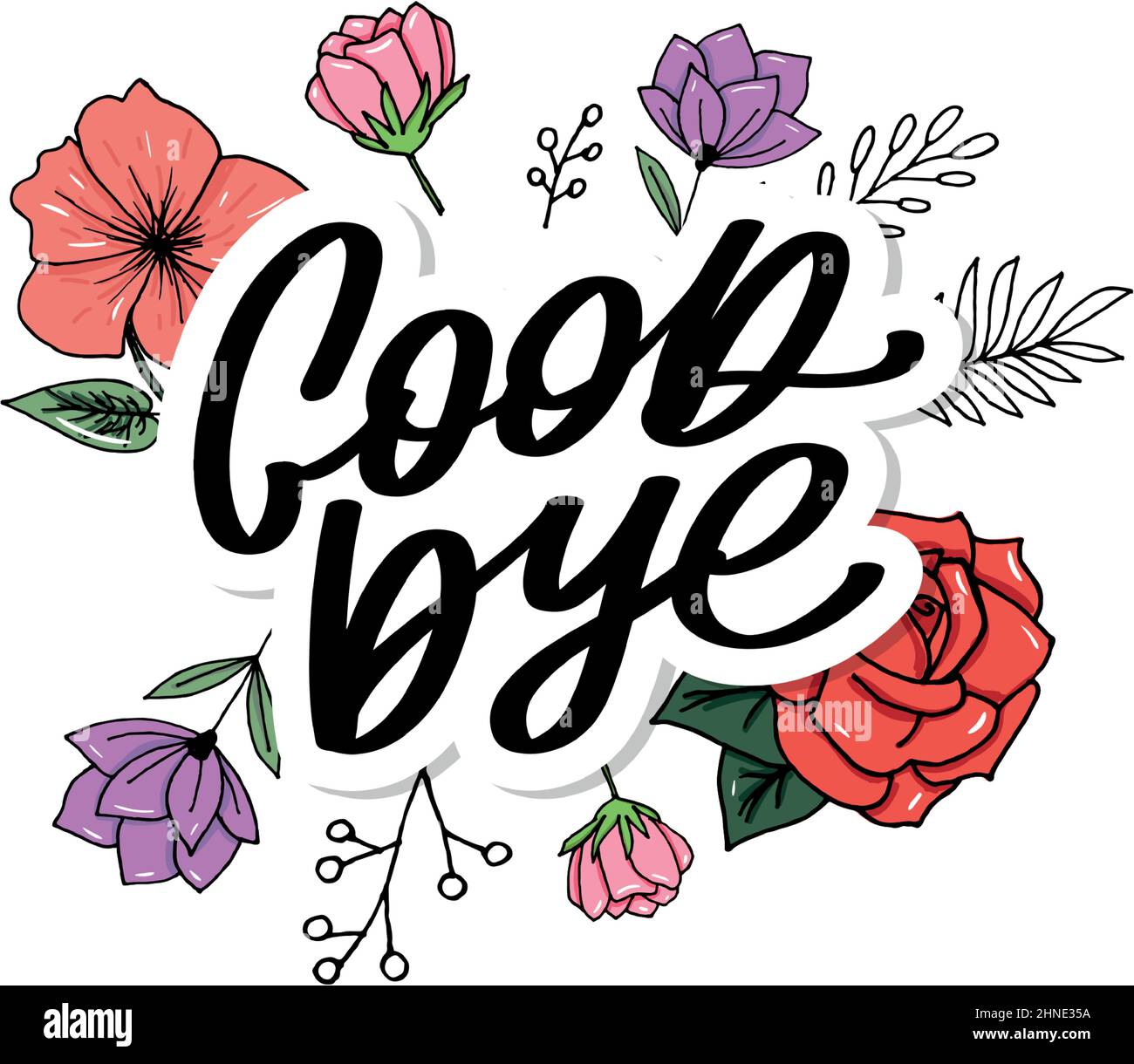 Good bye calligraphic lettering on yellow Stock Vector Image & Art - Alamy