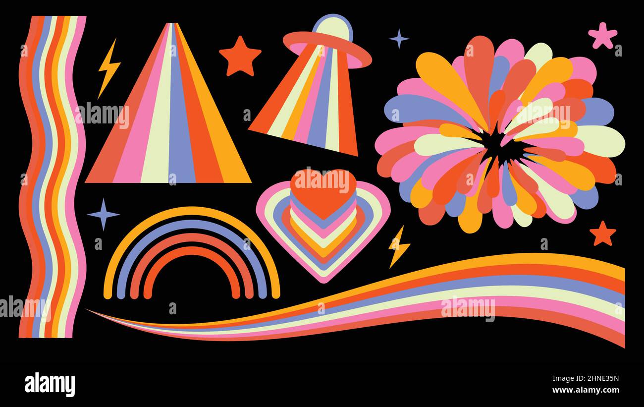 Retro Psychedelic Clipart