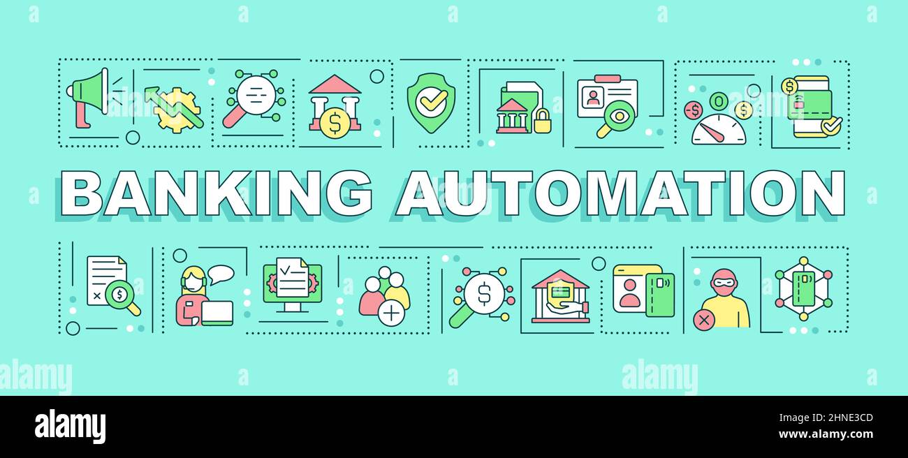 Banking automation word concepts mint banner Stock Vector Image & Art ...