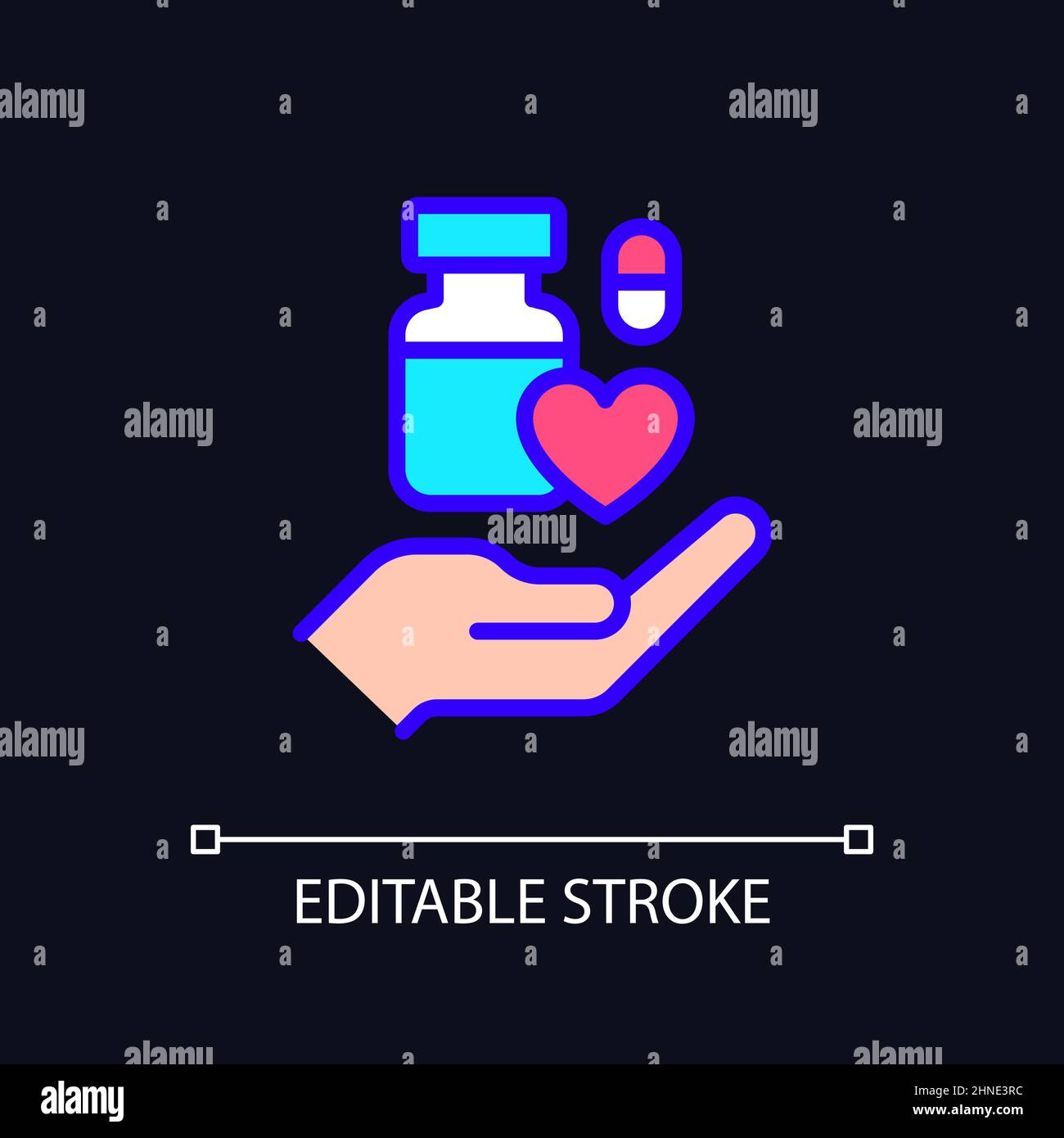 Medical donation pixel perfect RGB color icon for dark theme Stock ...