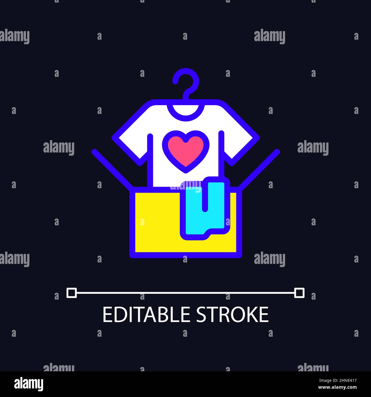 Clothes donation pixel perfect RGB color icon for dark theme Stock ...