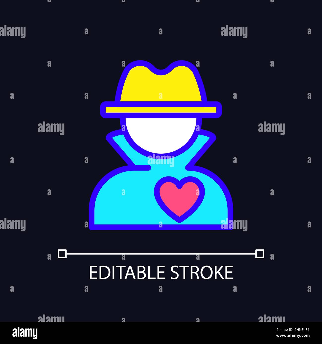 Anonymous donation pixel perfect RGB color icon for dark theme Stock ...