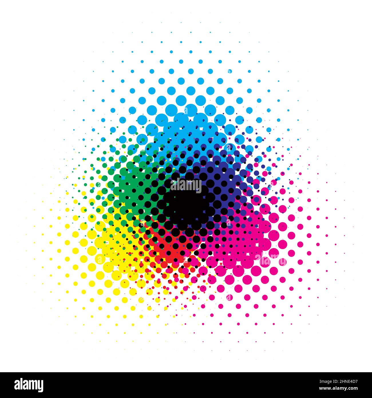 RGB and CMYK halftone vector illustration color Stock Vector Image ...