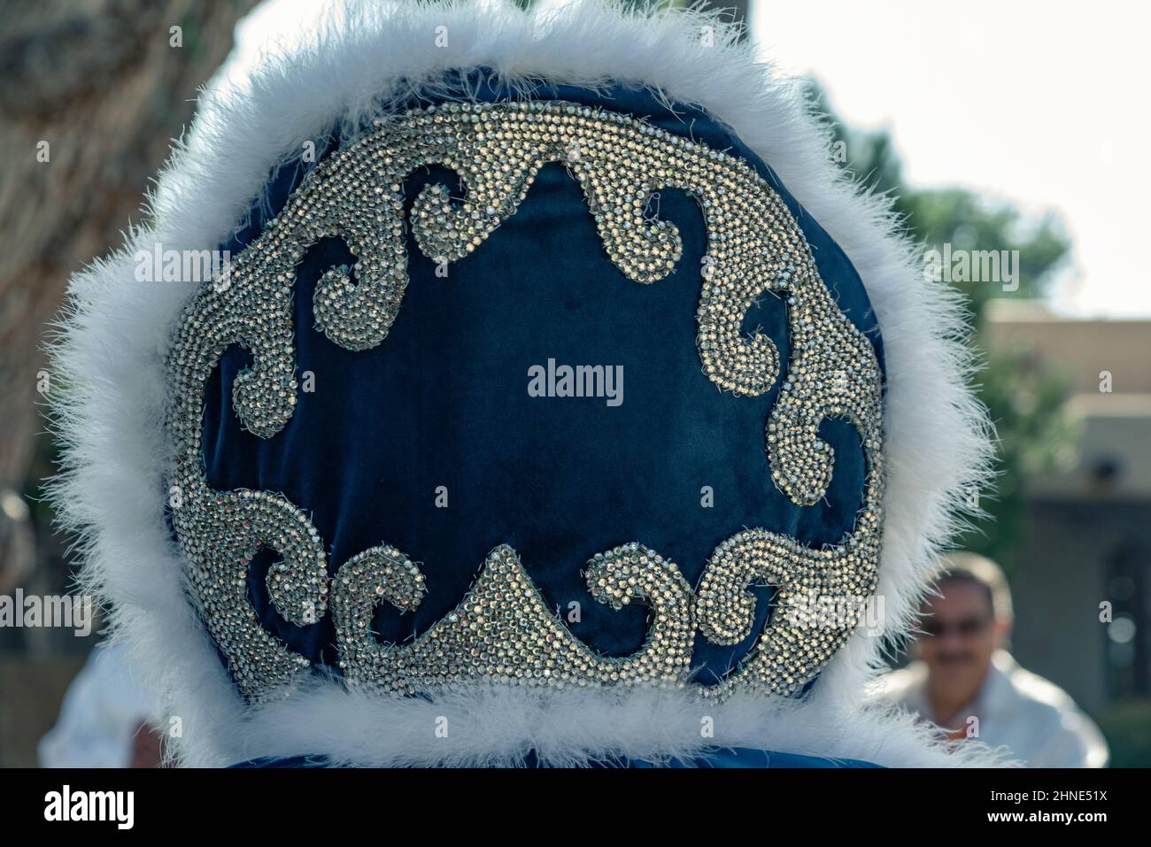 The backside of the hood of the costume worn by the fiesta queen in the ...