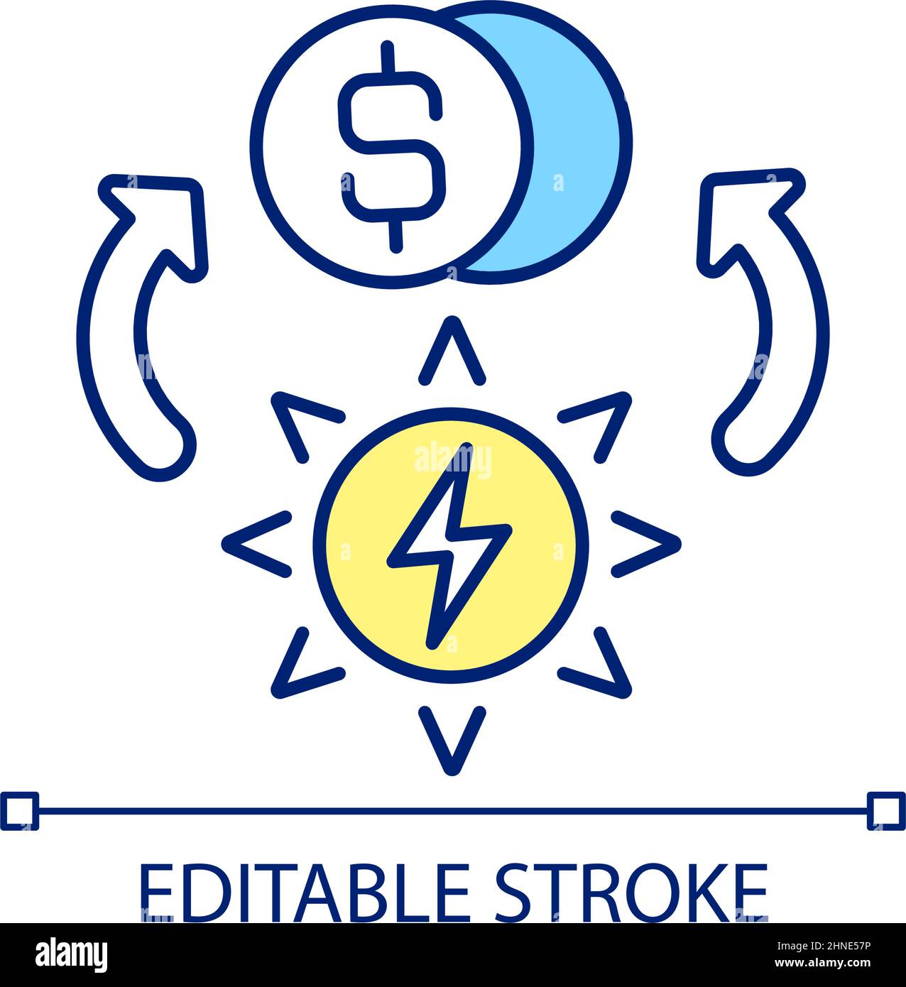 Costs of electrical energy RGB color icon Stock Vector Image & Art - Alamy