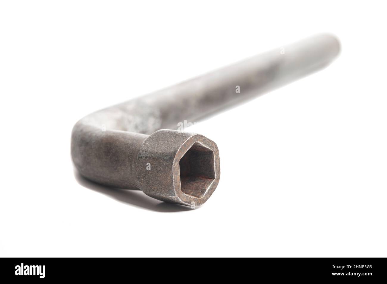 car key for repairing wheels isolated on white background Stock Photo ...