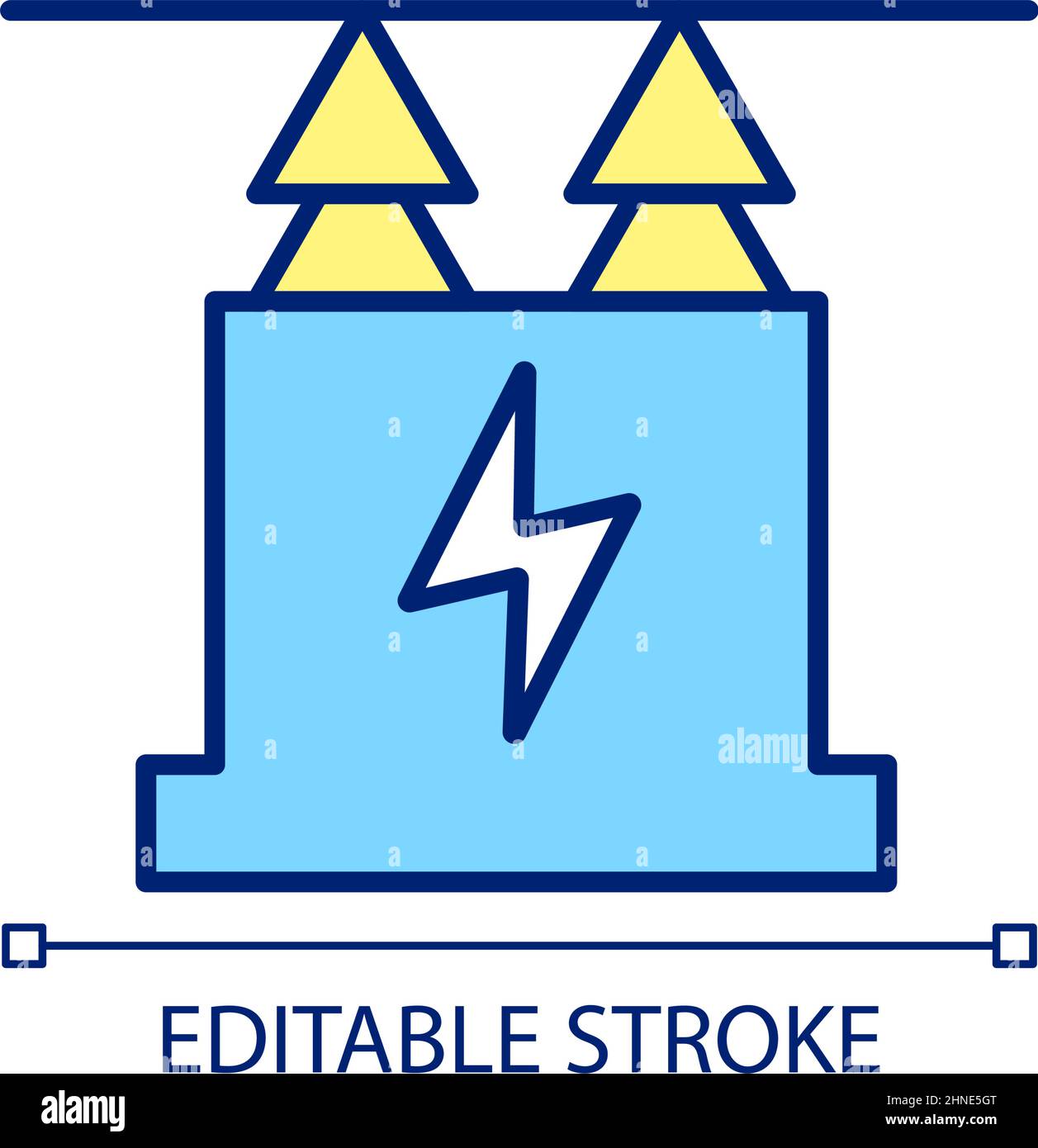 Power transformer blue and yellow RGB color icon Stock Vector Image ...