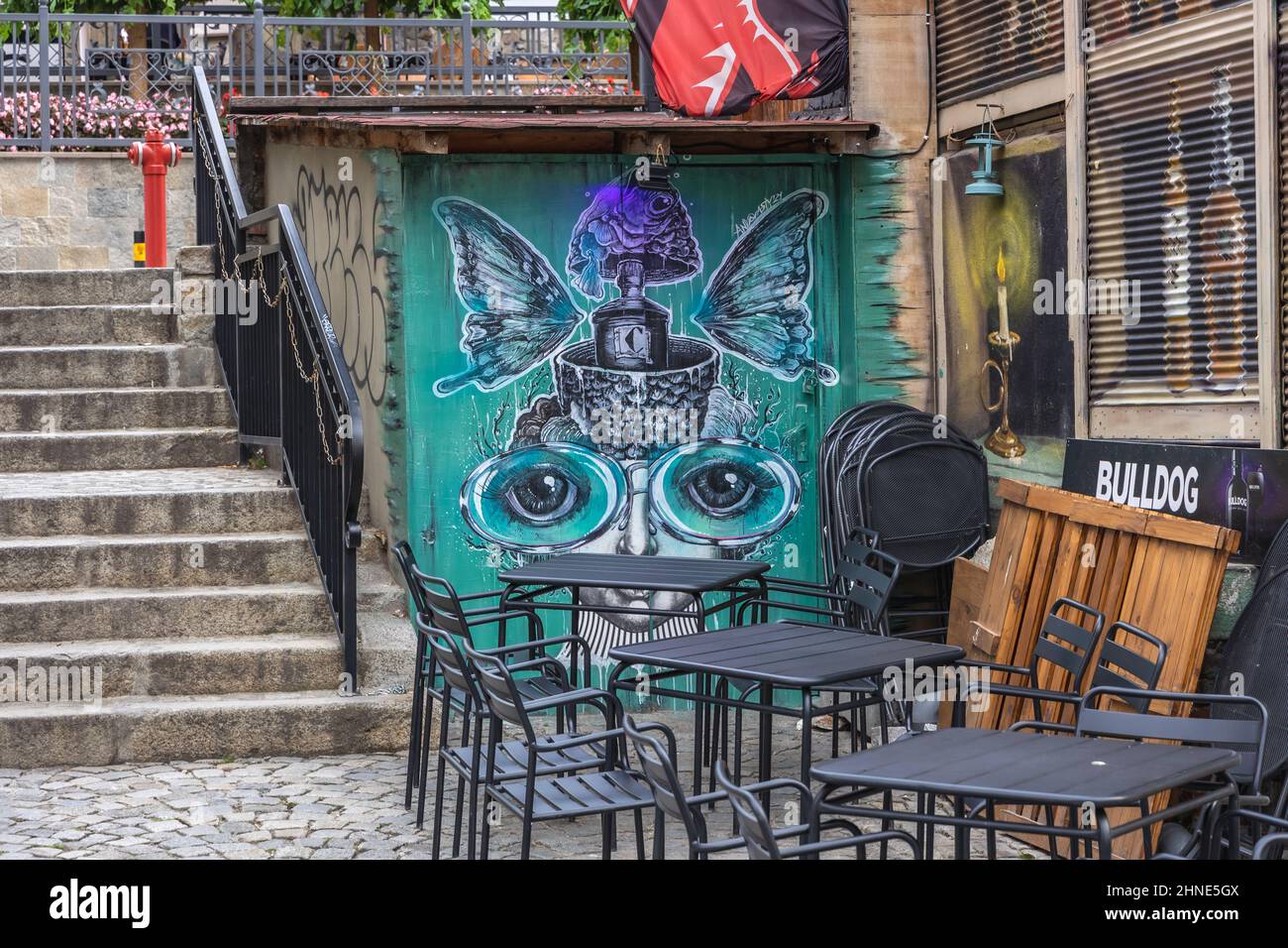 Street art in Kapana - The Trap famous art quarter of Plovdiv city ...