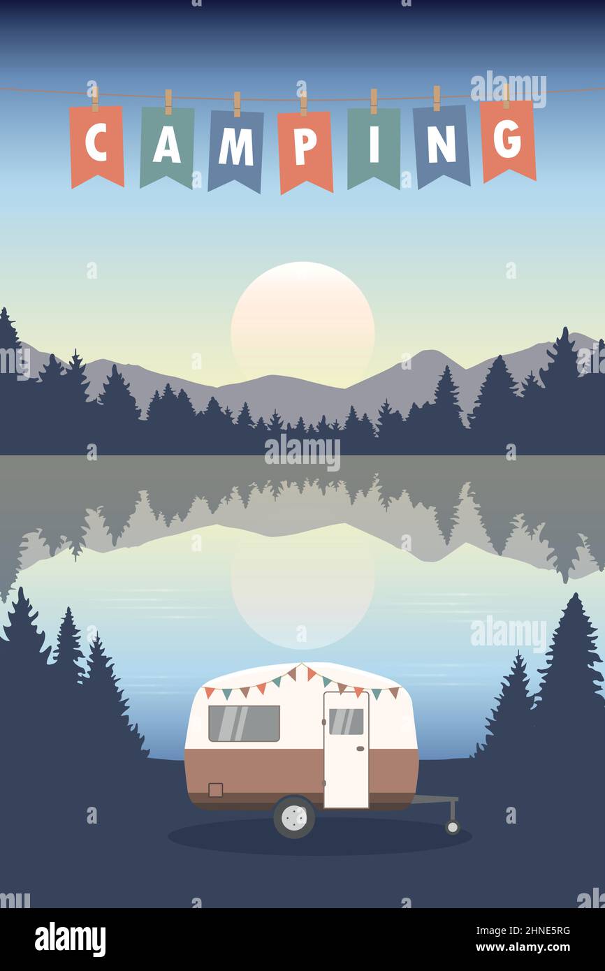 Rv road trip vintage Stock Vector Images - Alamy