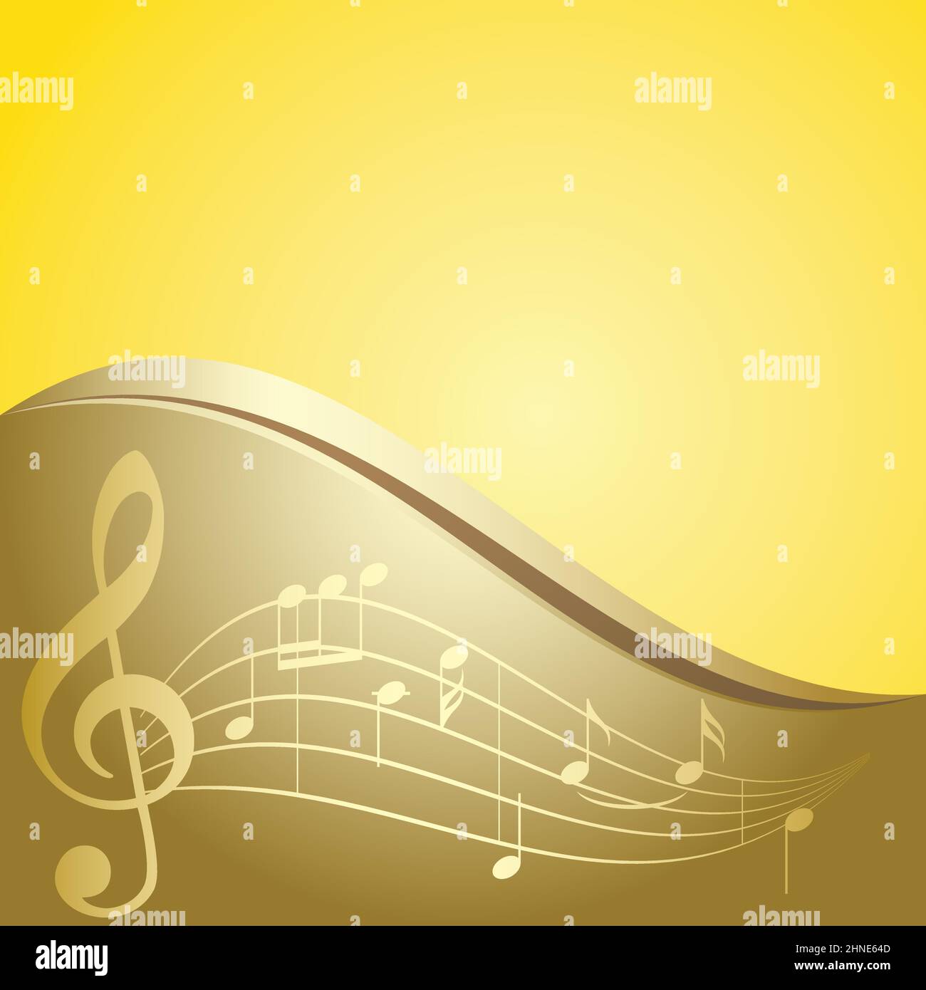 golden vector background - curved music notes Stock Vector Image & Art ...