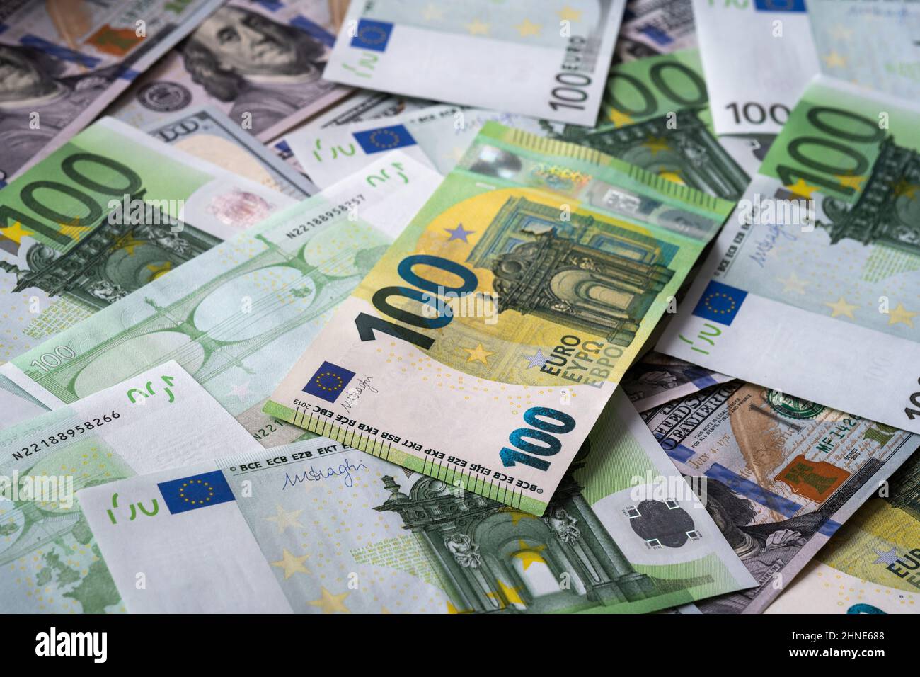 Macro photo EU banknotes background Stock Photo - Alamy