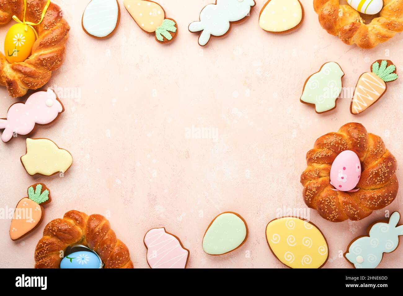 Spanish Easter cake. Traditional mona de pascua typical in Spain with ...