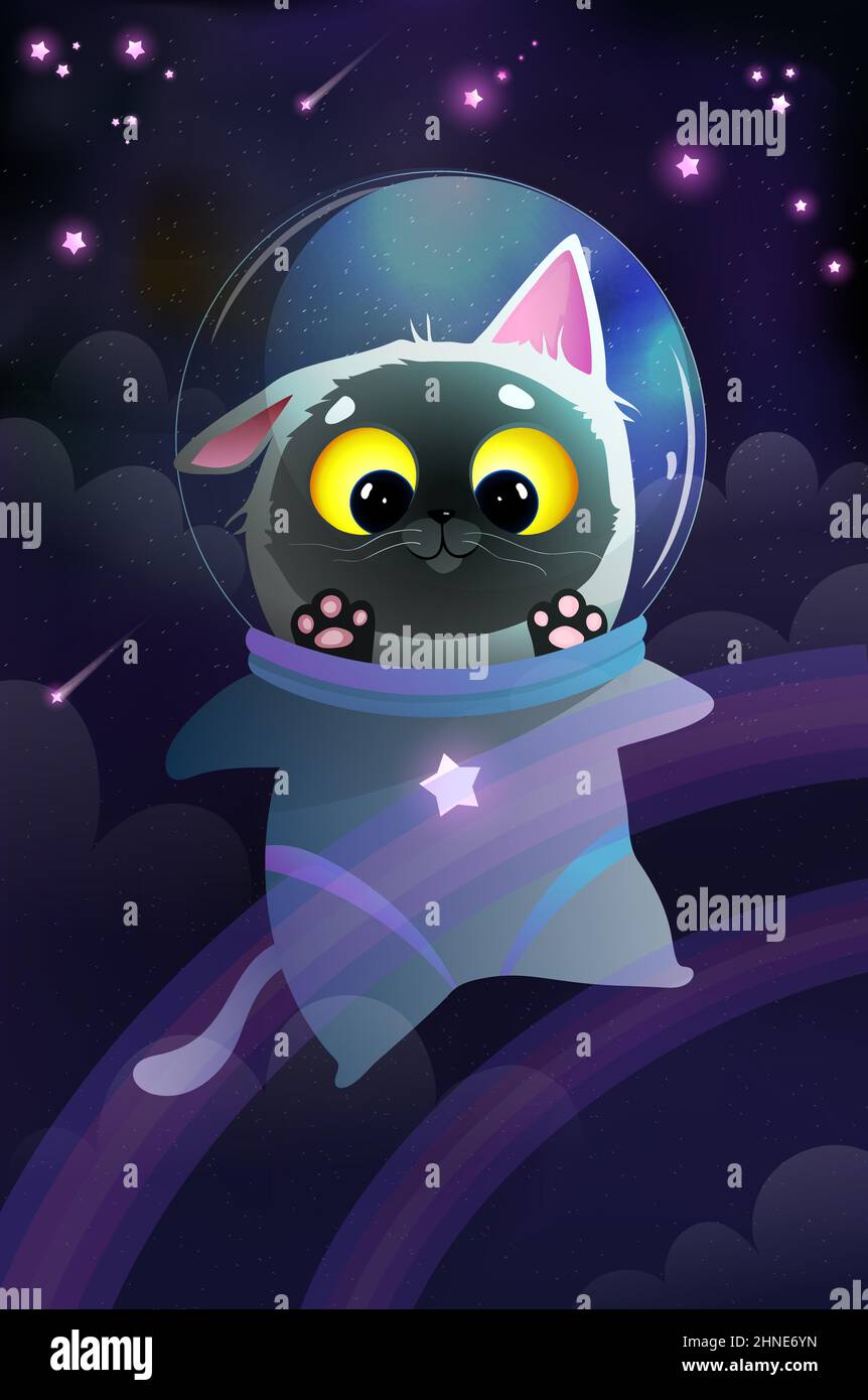 Cosmic kitten Stock Vector Images - Alamy