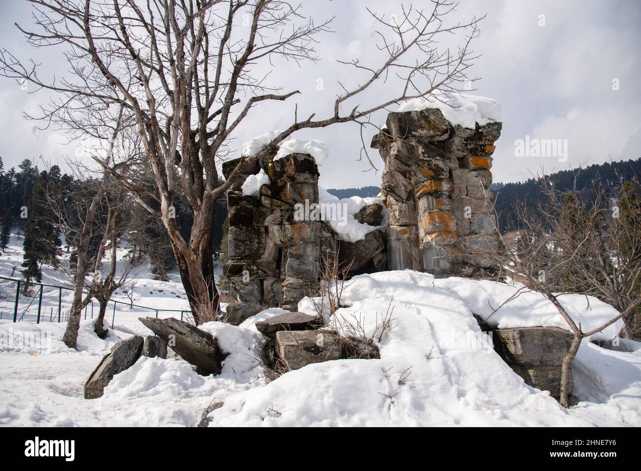 Baramulla, India. 16th Feb, 2022. A view of the ruins of an ancient ...