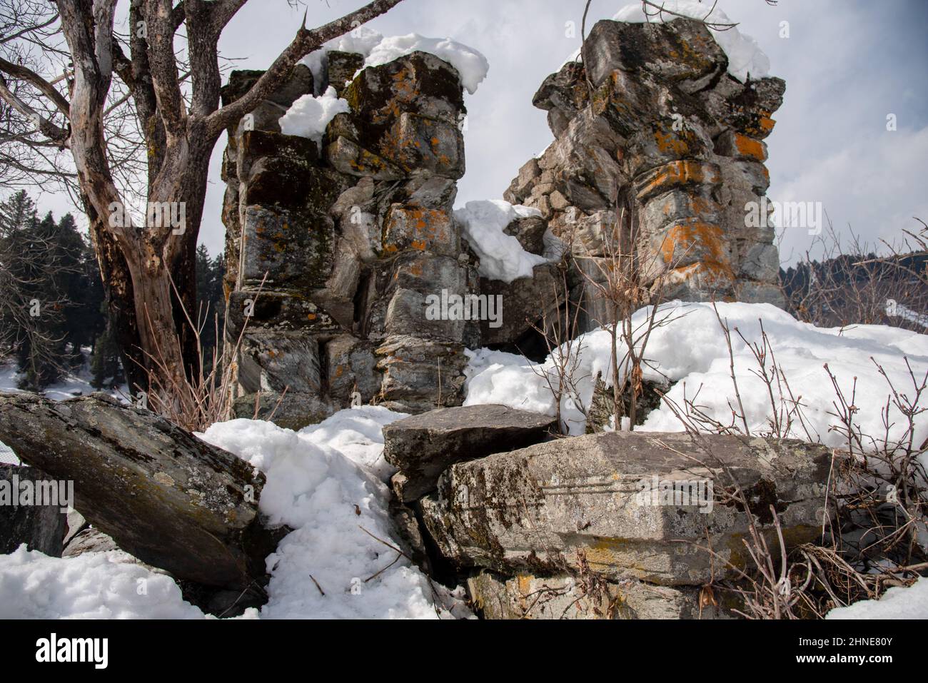 Baramulla, India. 16th Feb, 2022. A view of the ruins of an ancient ...