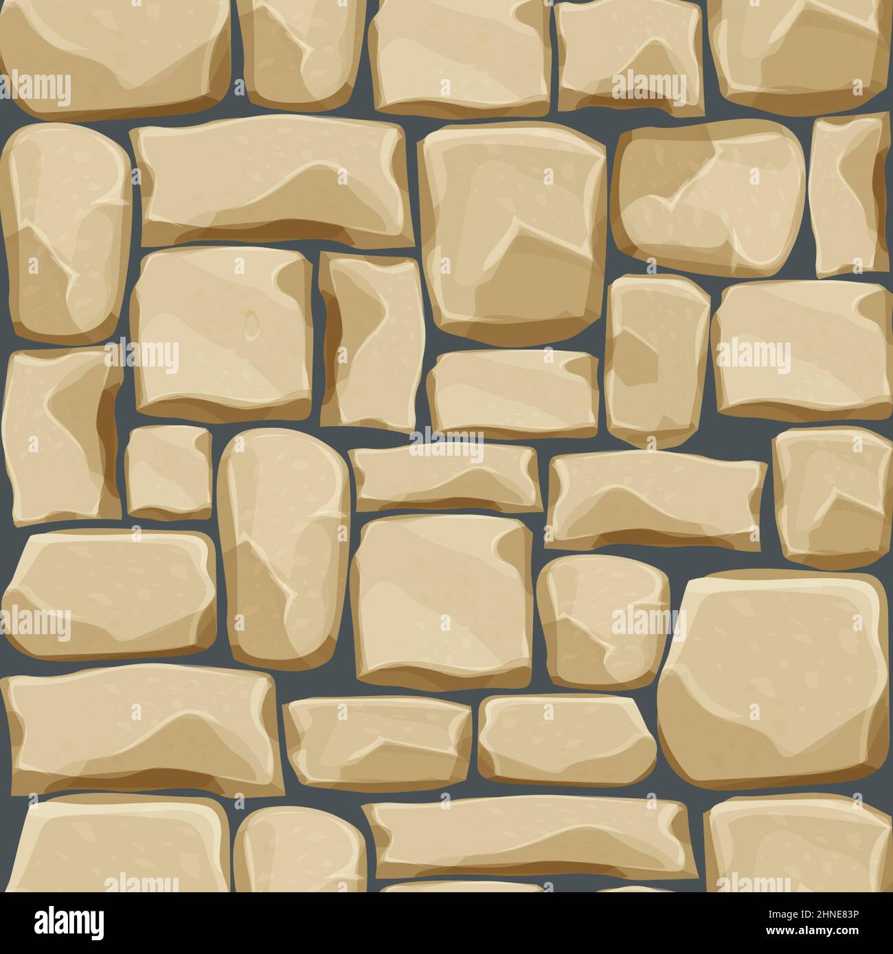 Stone wall from bricks, rock, game background in cartoon style ...