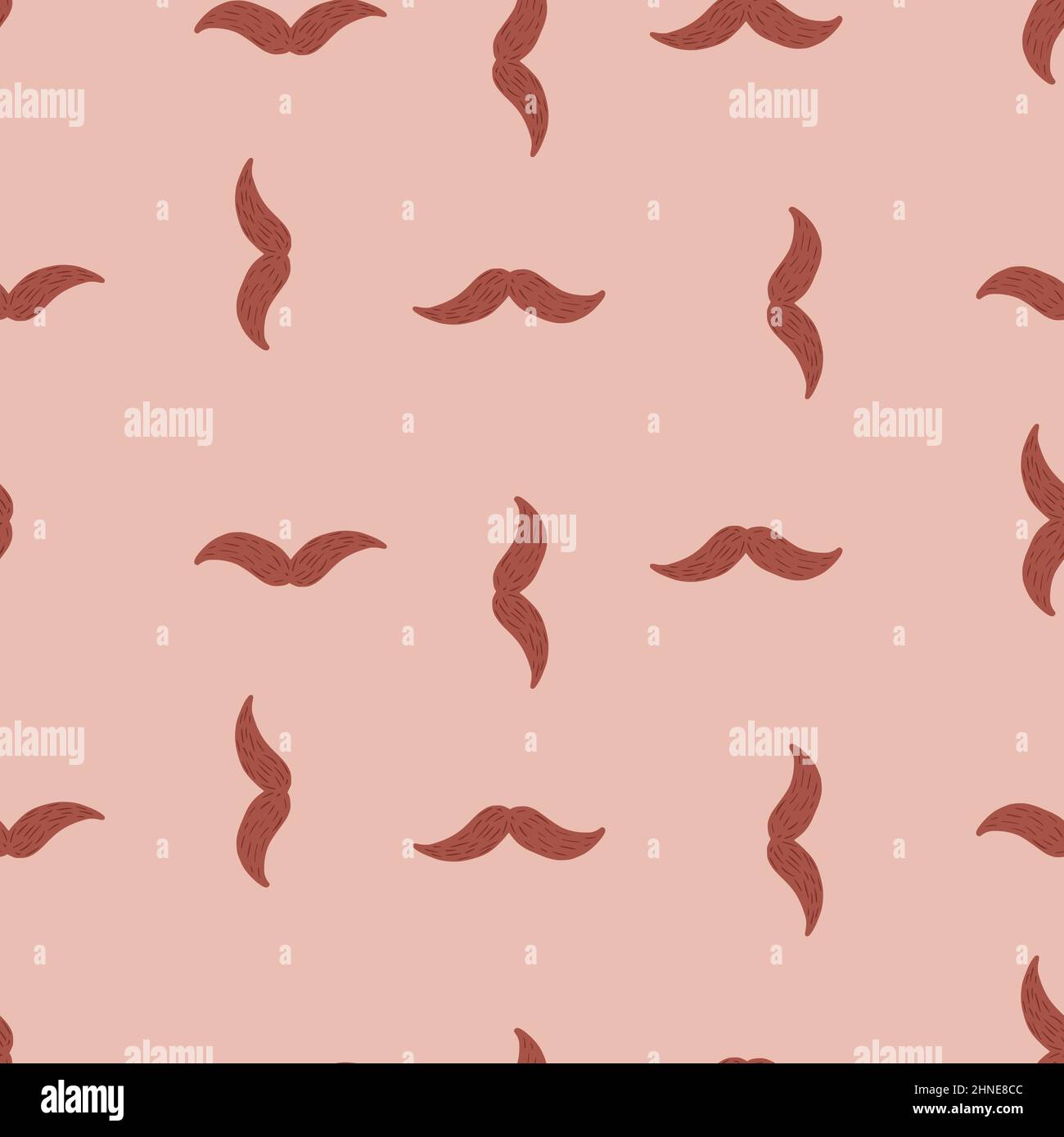 Mustache seamless pattern on. Vintage barber shop in doodle style. Hand ...