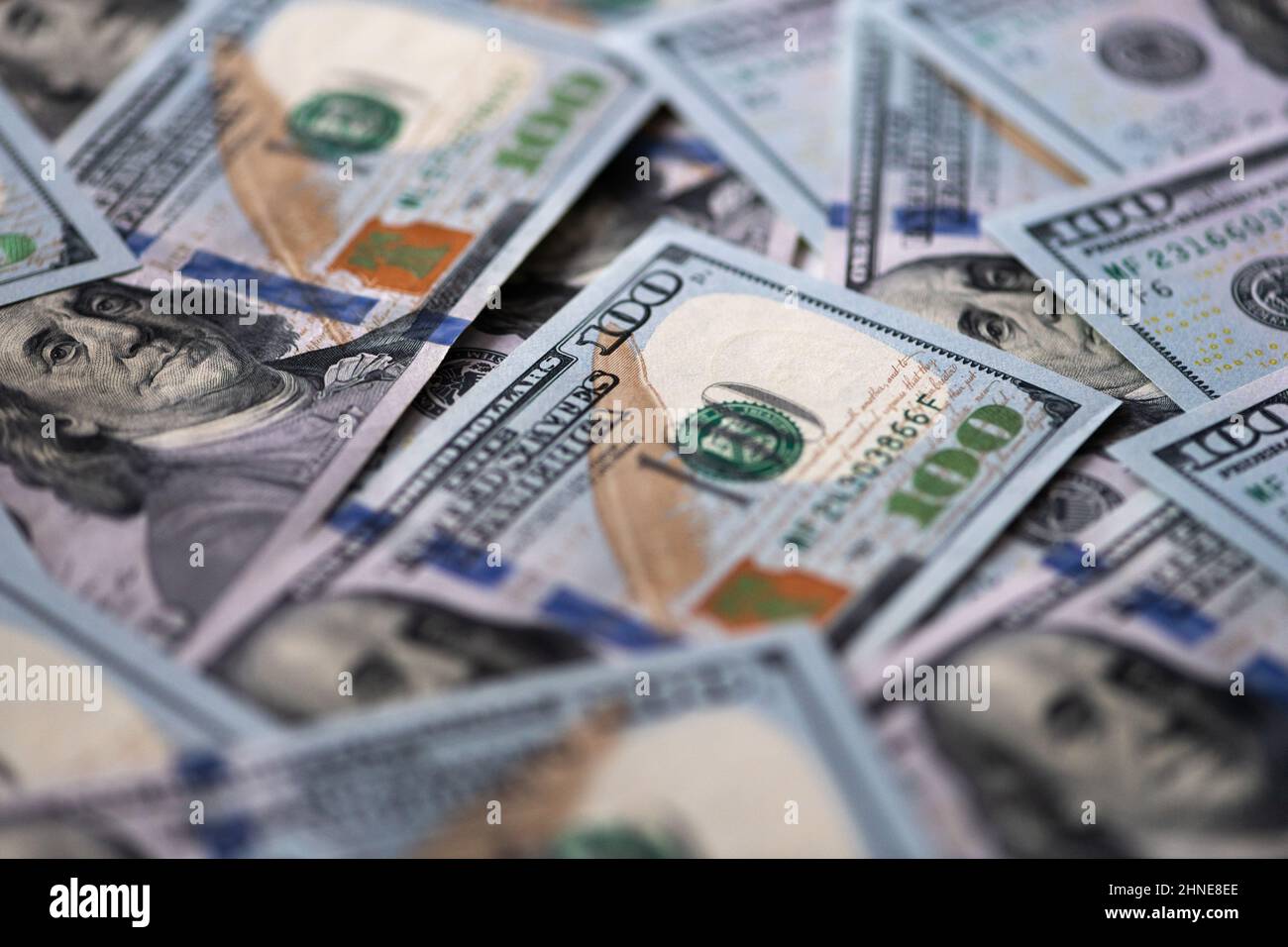 Many banknotes of the United States of America background Stock Photo ...