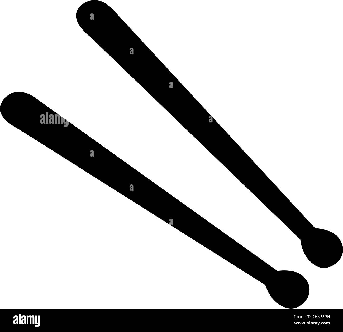 Vector illustration of drumsticks black color silhouette Stock Vector ...