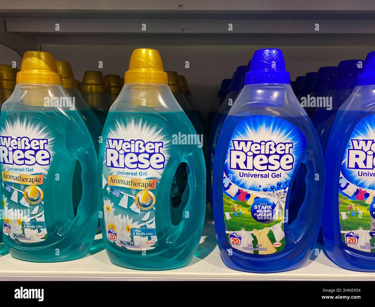 Rheinbach, Germany 19 February 2021, "Weißer Riese" detergent on the ...