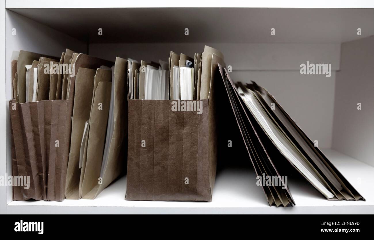 Business files in boxes folders and shelf papers records retention ...
