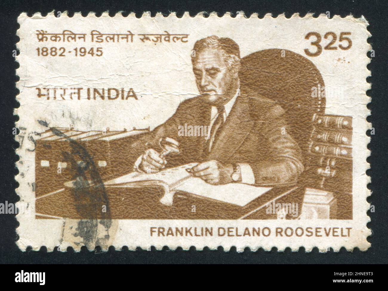 INDIA - CIRCA 1983: stamp printed by India, shows president Franklin D ...