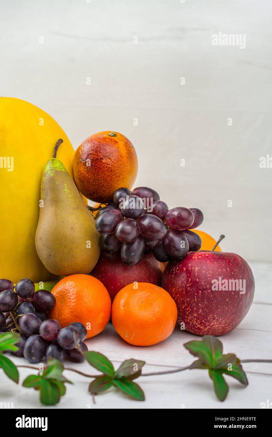 food background with fruits Stock Photo - Alamy