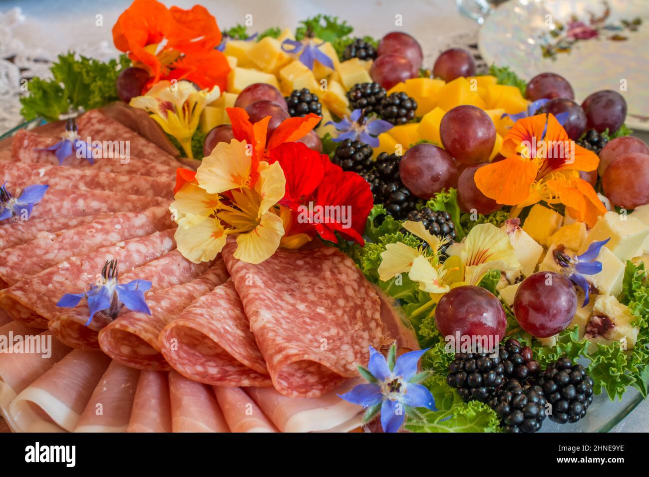 food background with party food Stock Photo - Alamy