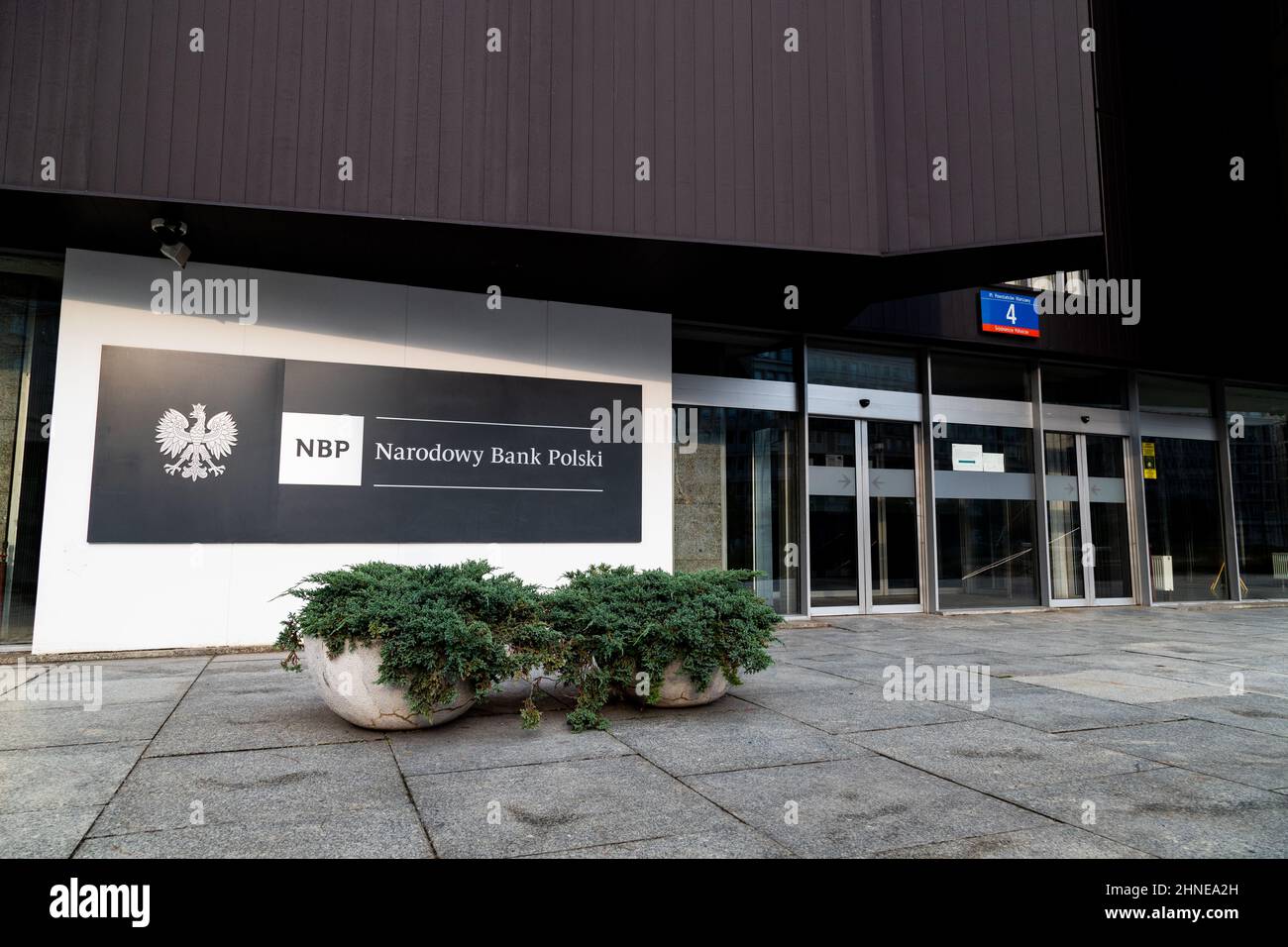Warsaw, Poland - August 22, 2021: View at National Polish Bank (NBP ...