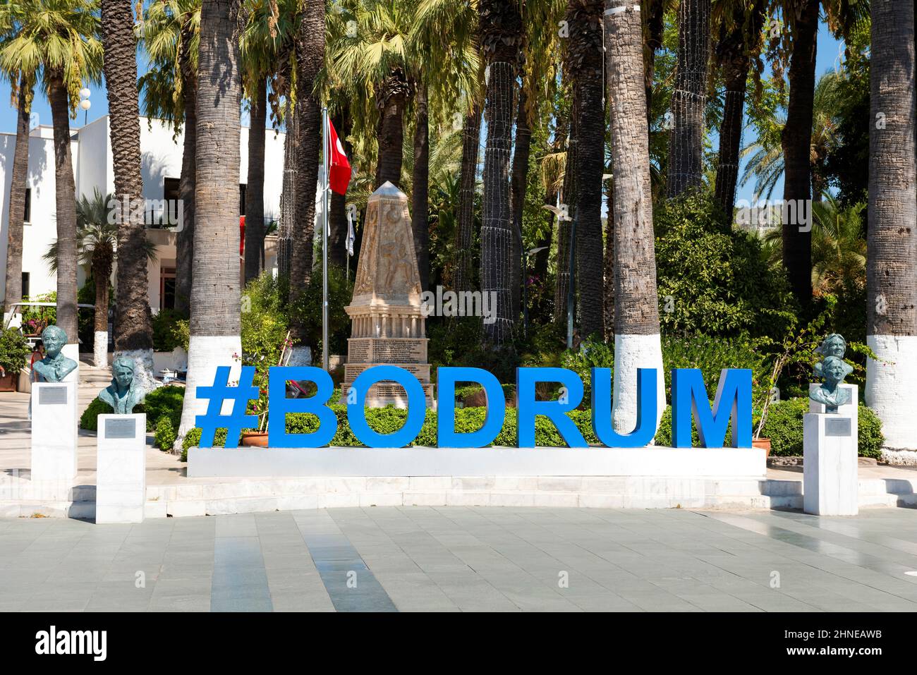 Bodrum, Turkey - September 22, 2021: Sign of Bodrum, the name of the ...