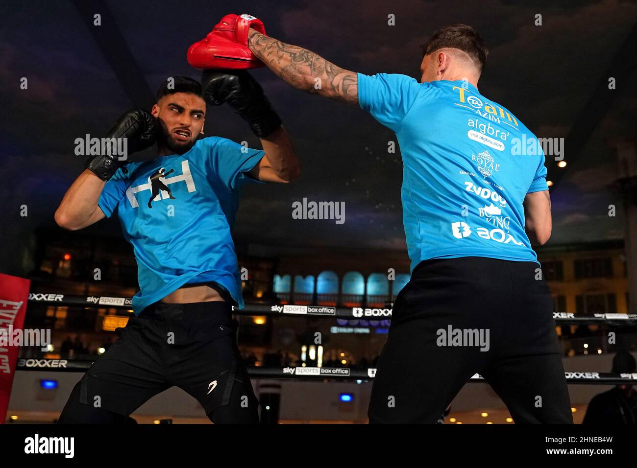 Hassan Azim (left) during a public workout at Trafford Centre ...