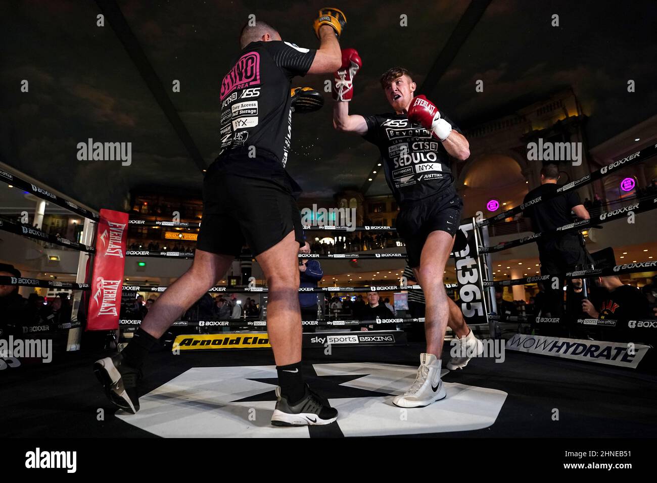Charlie Schofield (right) during a public workout at Trafford Centre ...