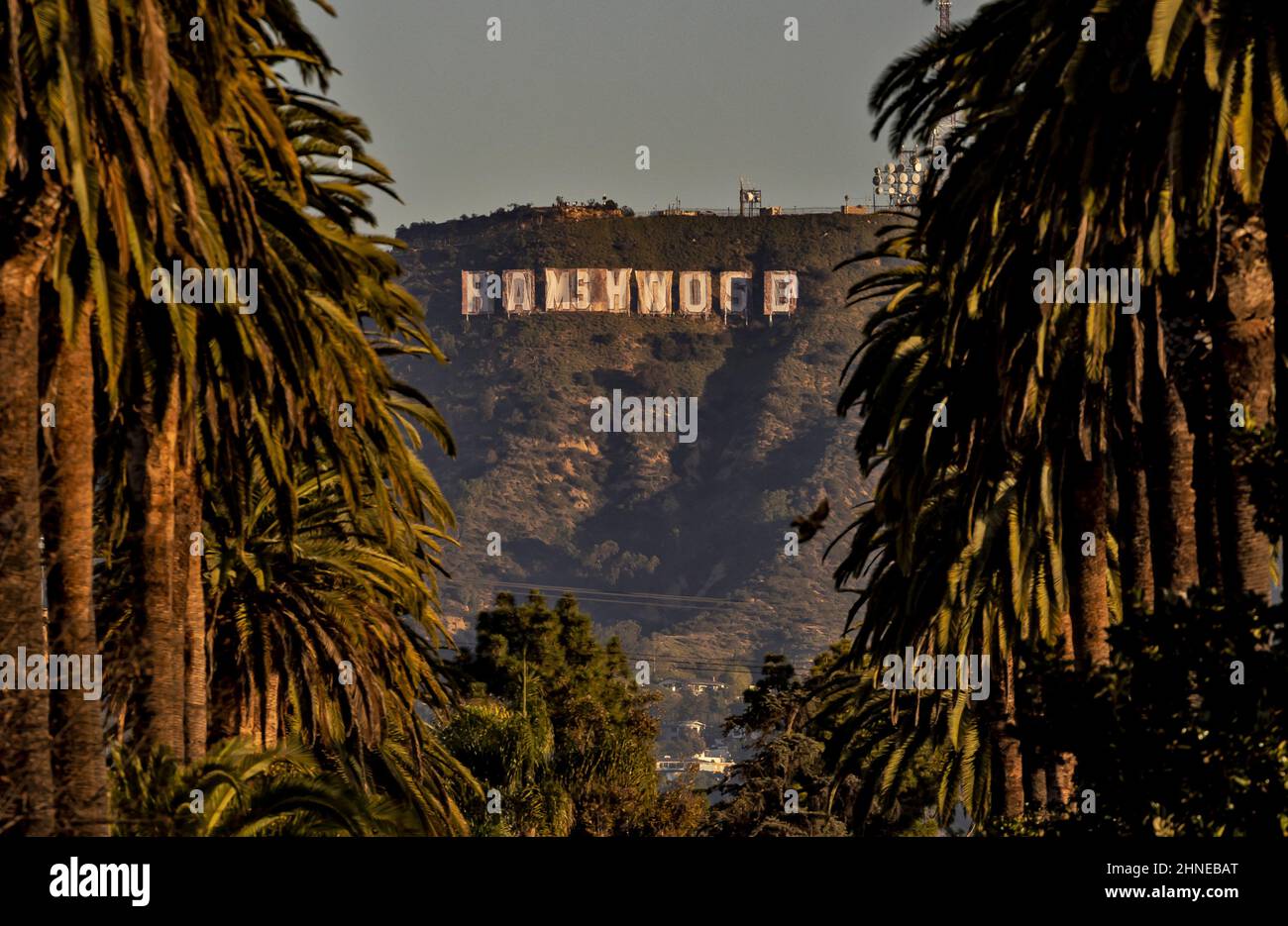 The iconic Hollywood sign was changed to read “RAMSHOUSE” to celebrate ...
