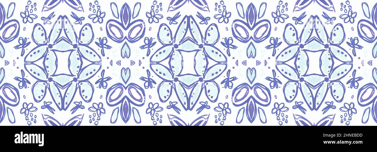 Flowers folk design. Seamless ethnic ornament. Hand drawn bohemian ...