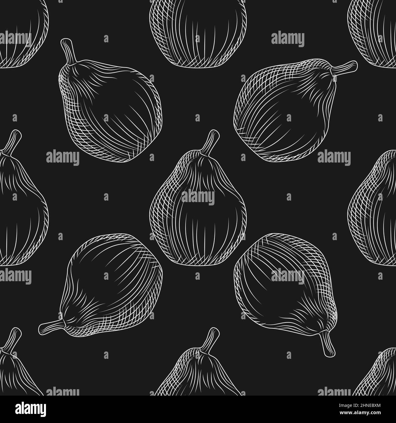 Hand drawn pears seamless pattern on blackboard. Pear fruit wallpaper ...