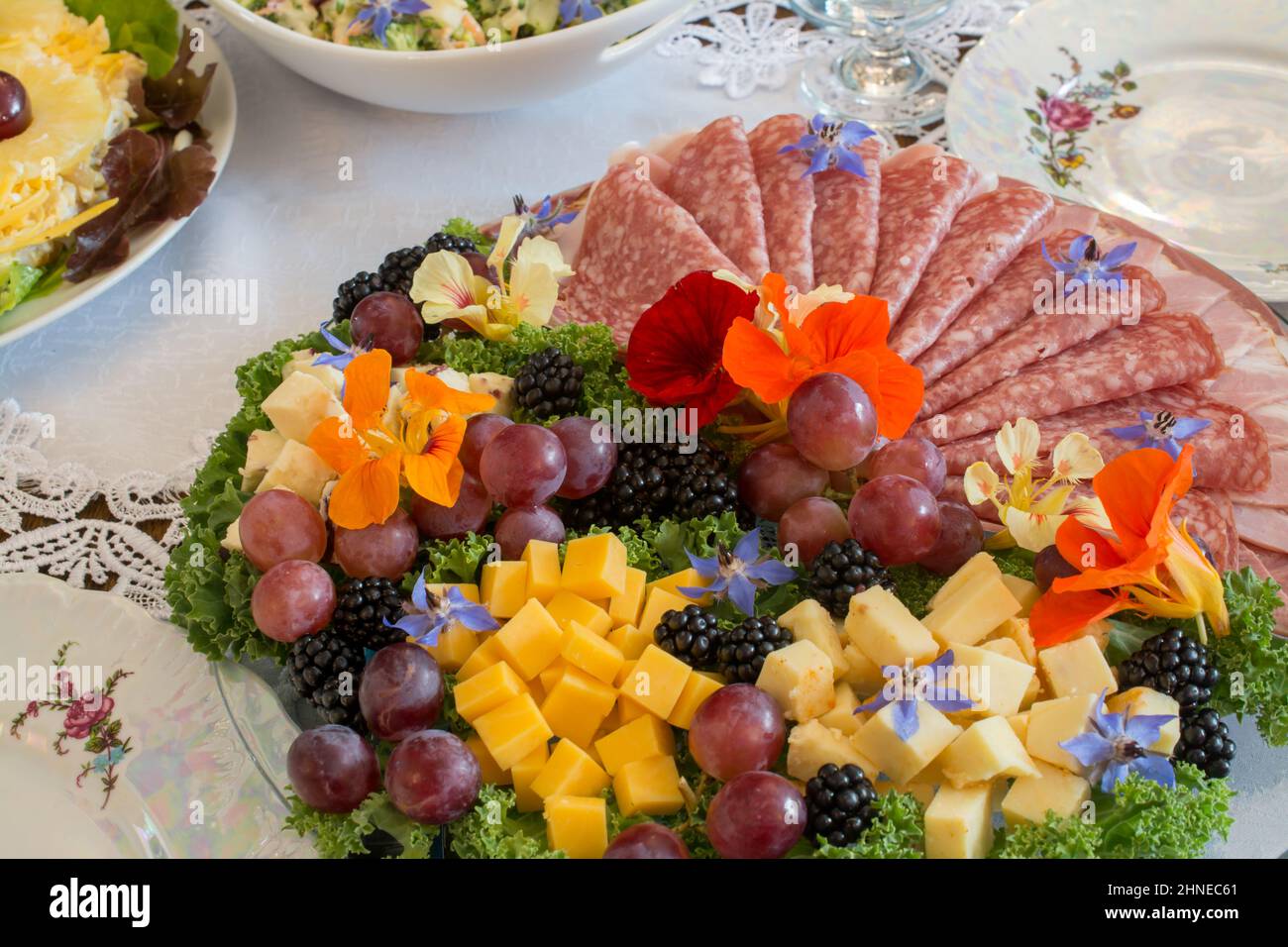 food background with party food Stock Photo - Alamy