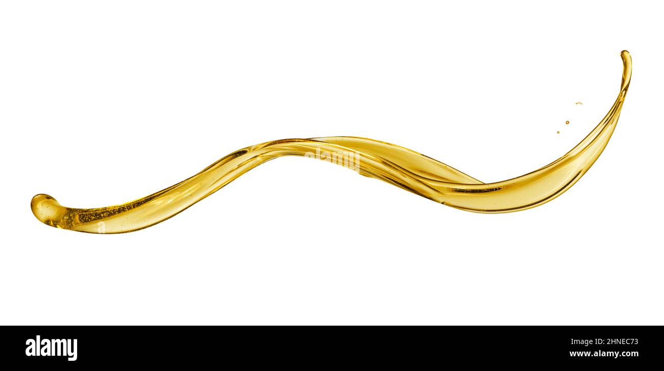 Olive or engine oil wave splashing isolated on white background Stock ...