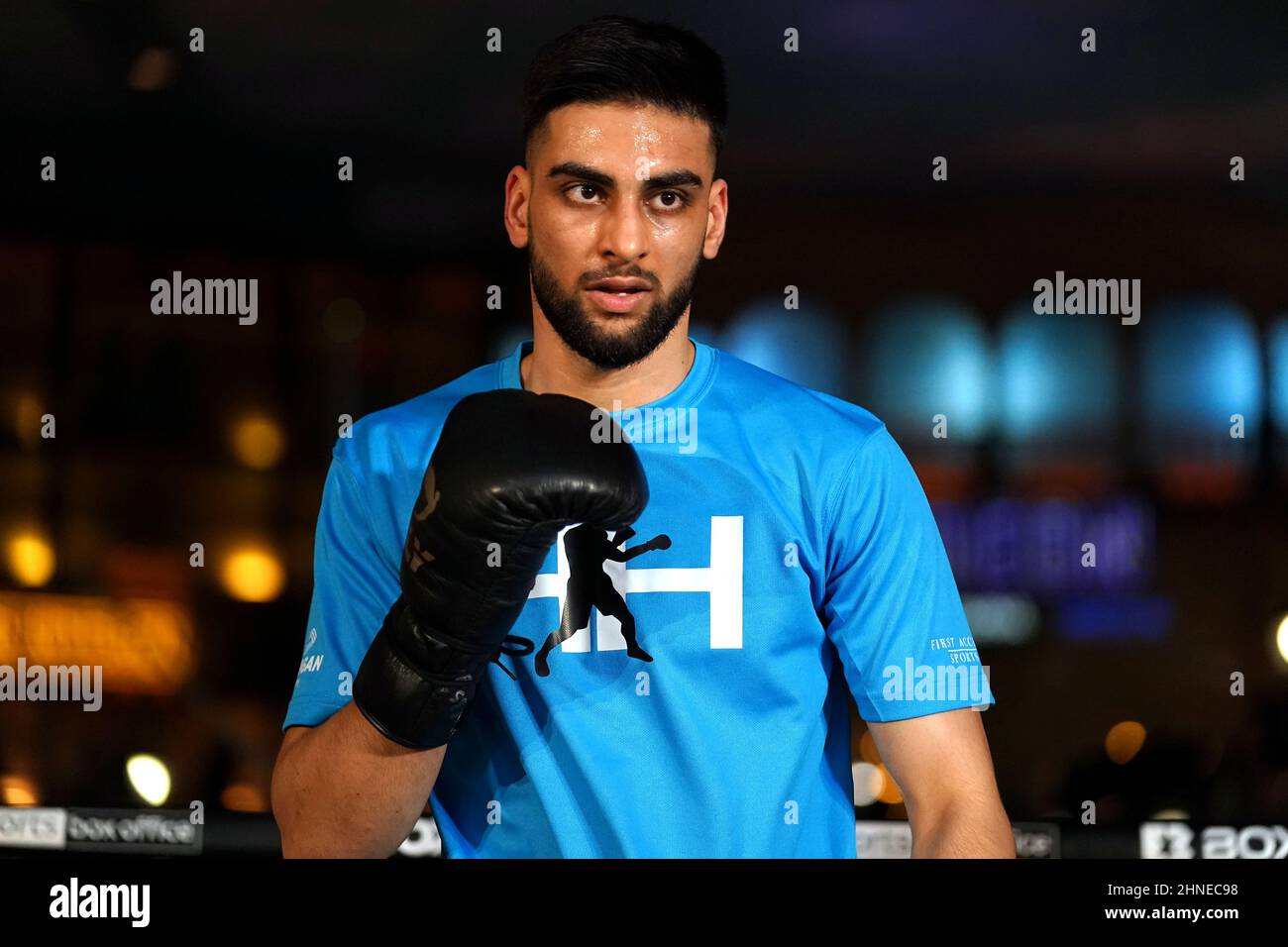 Hassan Azim during a public workout at Trafford Centre, Manchester ...